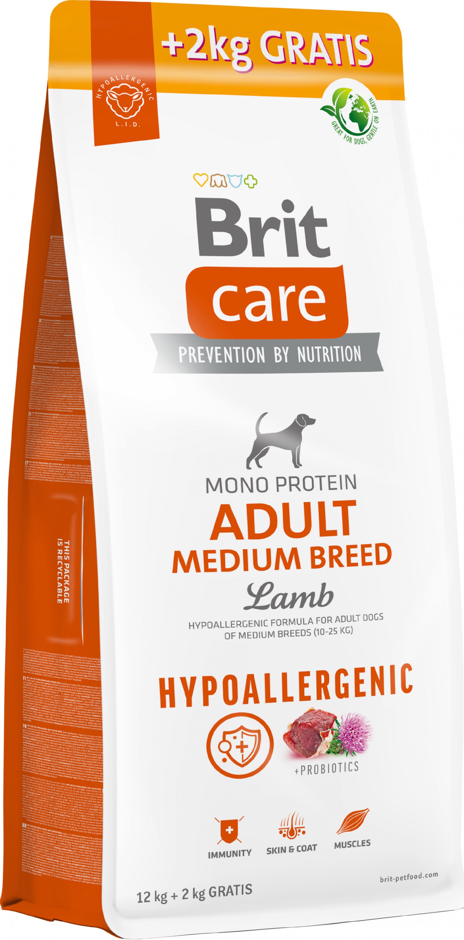 Brit Care Dog Hypoallergenic Adult Medium Breed Lamb 14 kg od 1 220 Kč ...