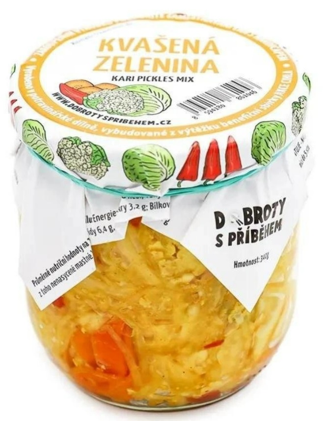 DOBROTY S PŘÍBĚHEM Kvašená zelenina 340 g květák/zelí/mrkev/paprika ...