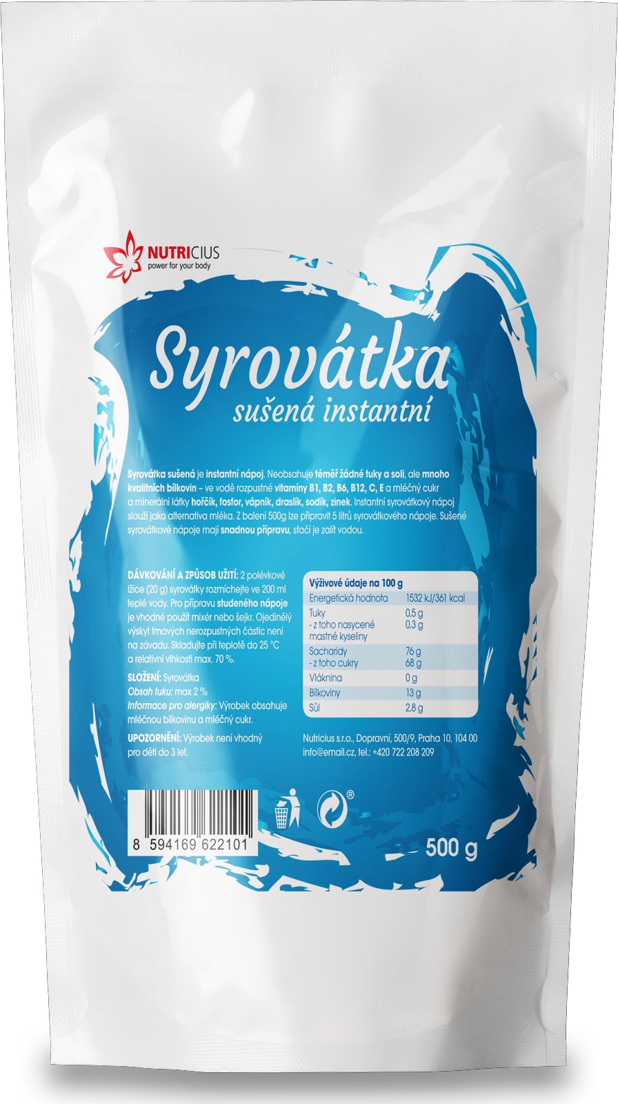 Nutricius Syrovátka sušená instantní nápoj 500 g od 43 Kč - Zbozi.cz