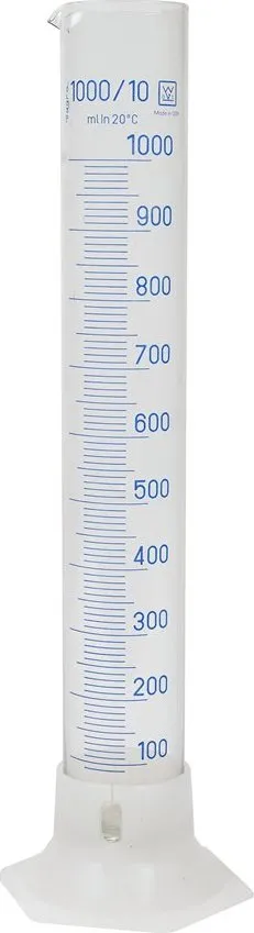 Foto Odměrný skleněný válec s plastovým podstavcem 1 l 42 cm - Zbozi.cz