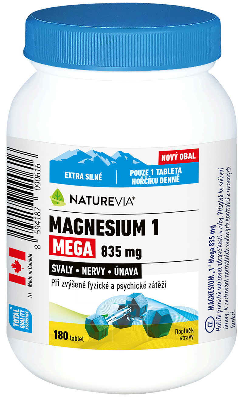 NatureVia Magnesium 1 Mega 835 mg 180 tbl. od 368 Kč - Zbozi.cz