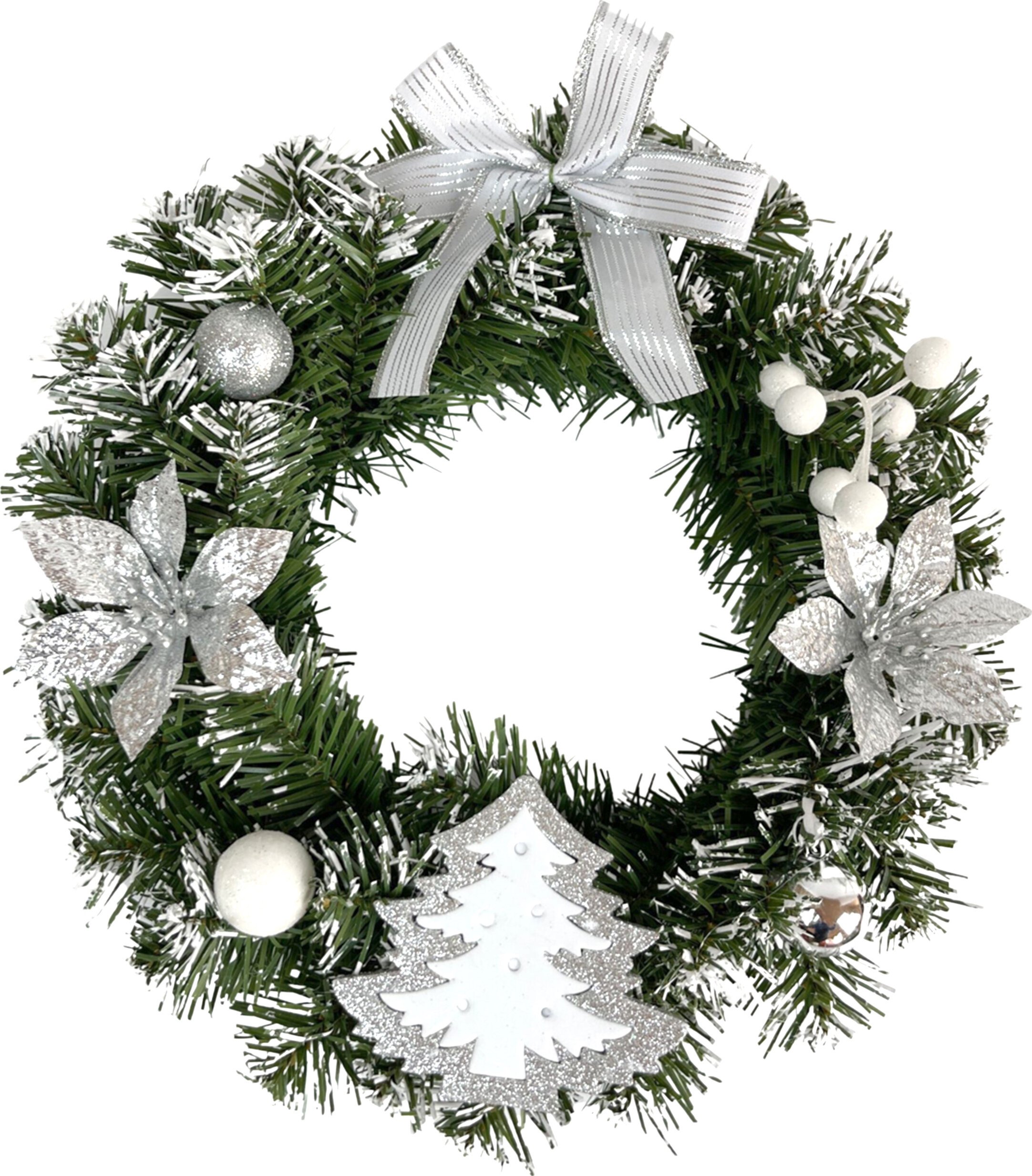 Aga K17222 vánoční věnec stříbrný 30 cm - Zbozi.cz