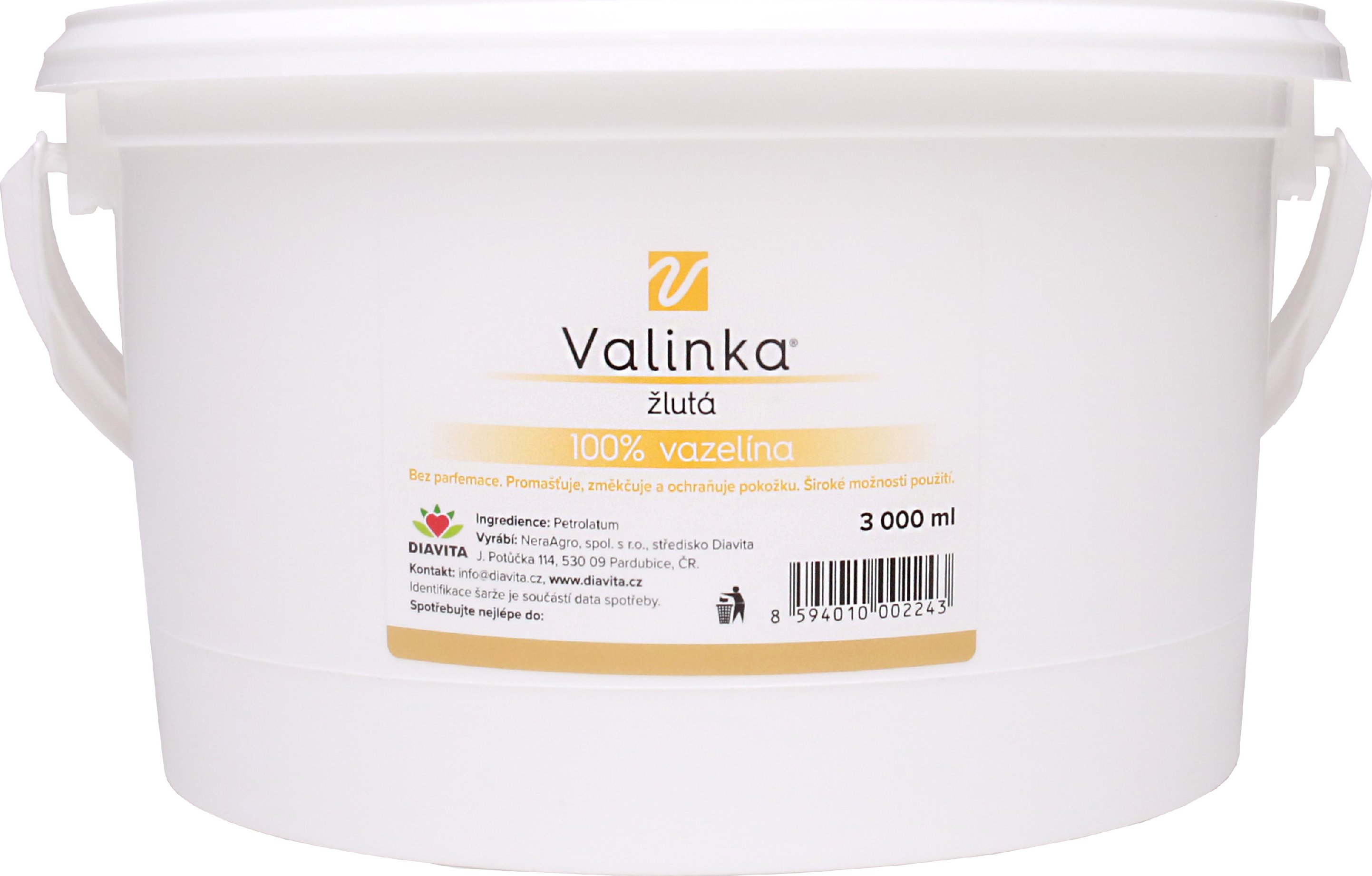 Recenze DIAVITA Valinka žlutá 100% vazelína - Zbozi.cz