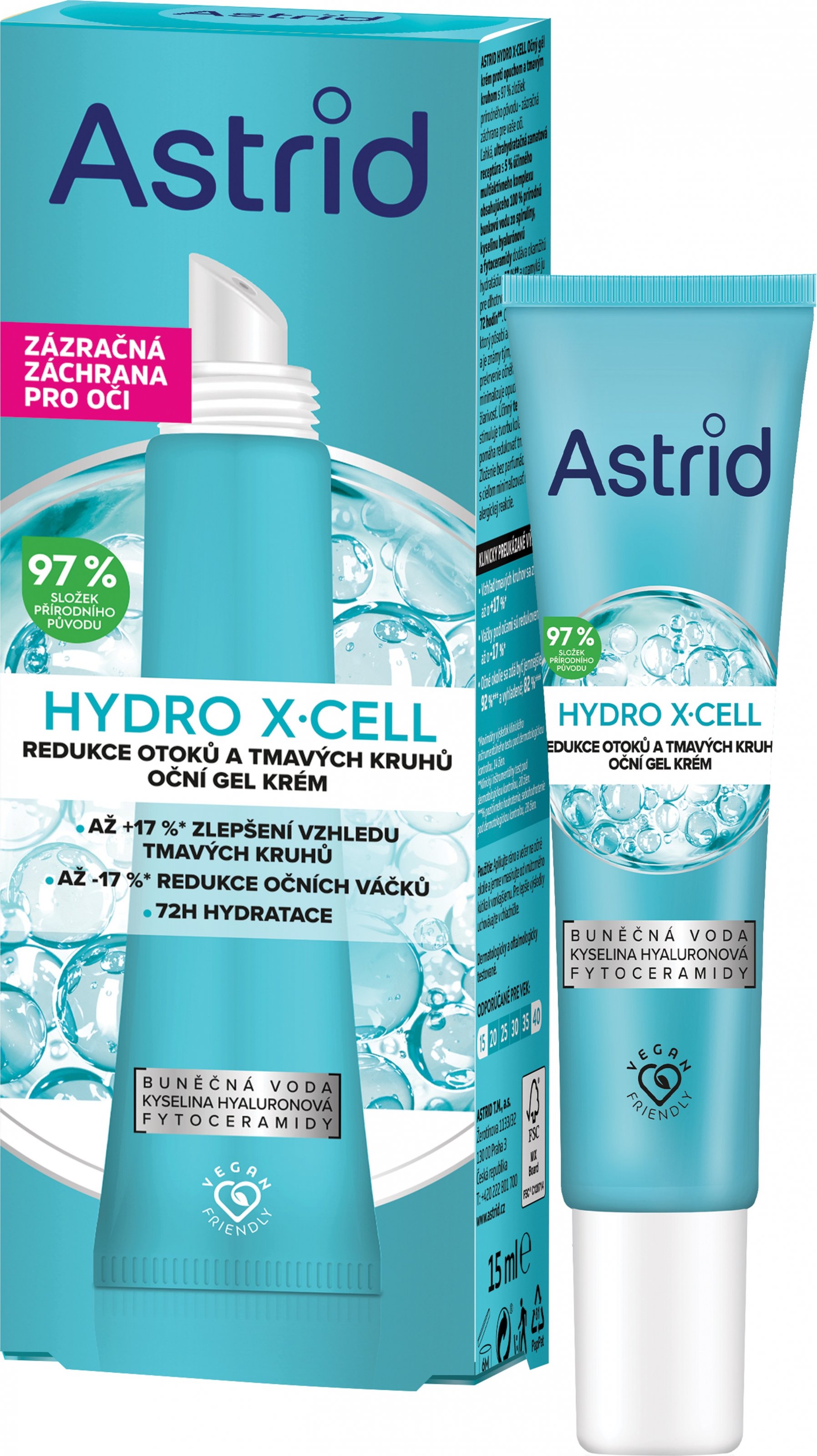 Recenze Astrid Hydro X-Cell oční gel krém proti otokům a tmavým kruhům ...