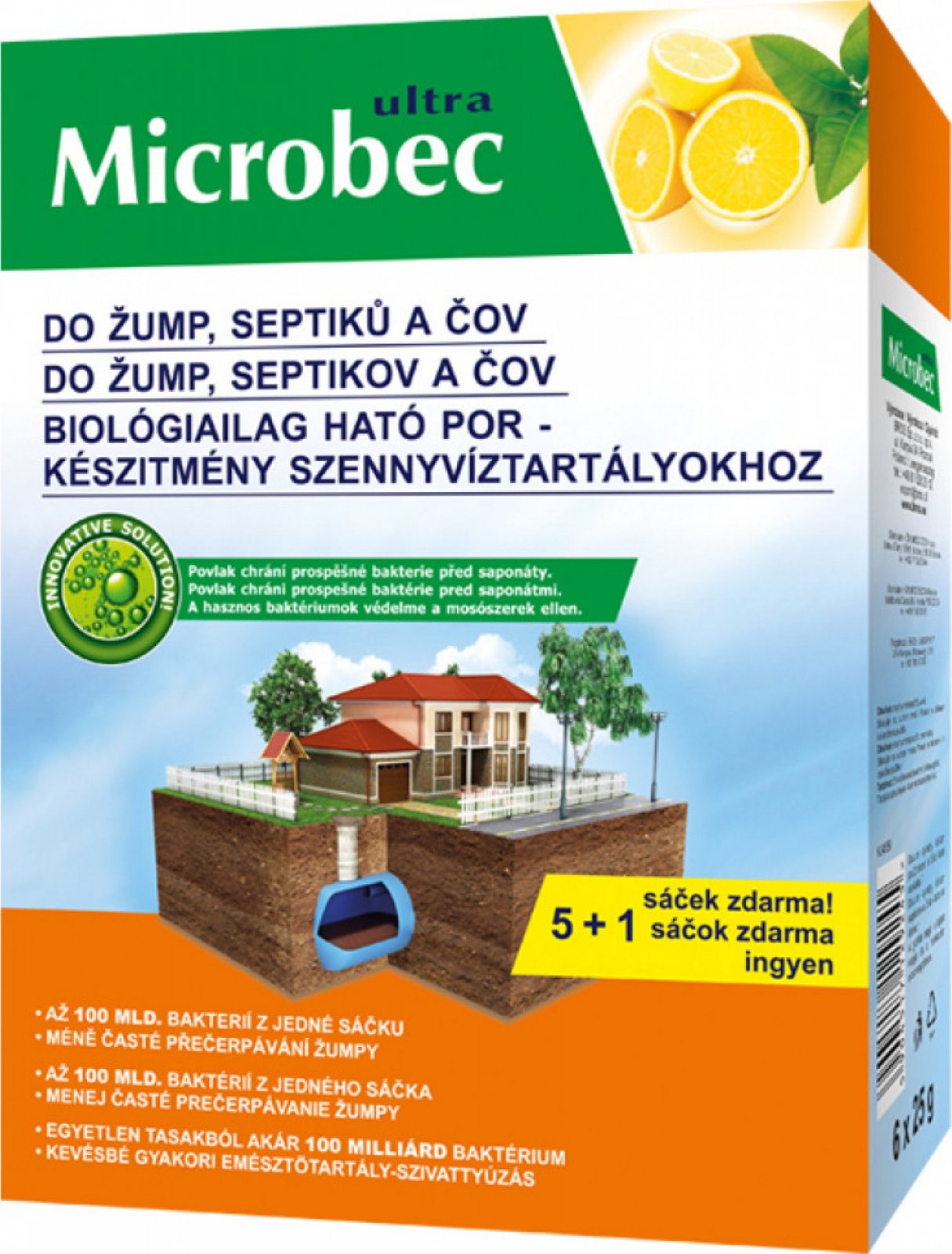 BROS Microbec přípravek do žump, septiků a ČOV 6x 25 g od 78 Kč - Zbozi.cz