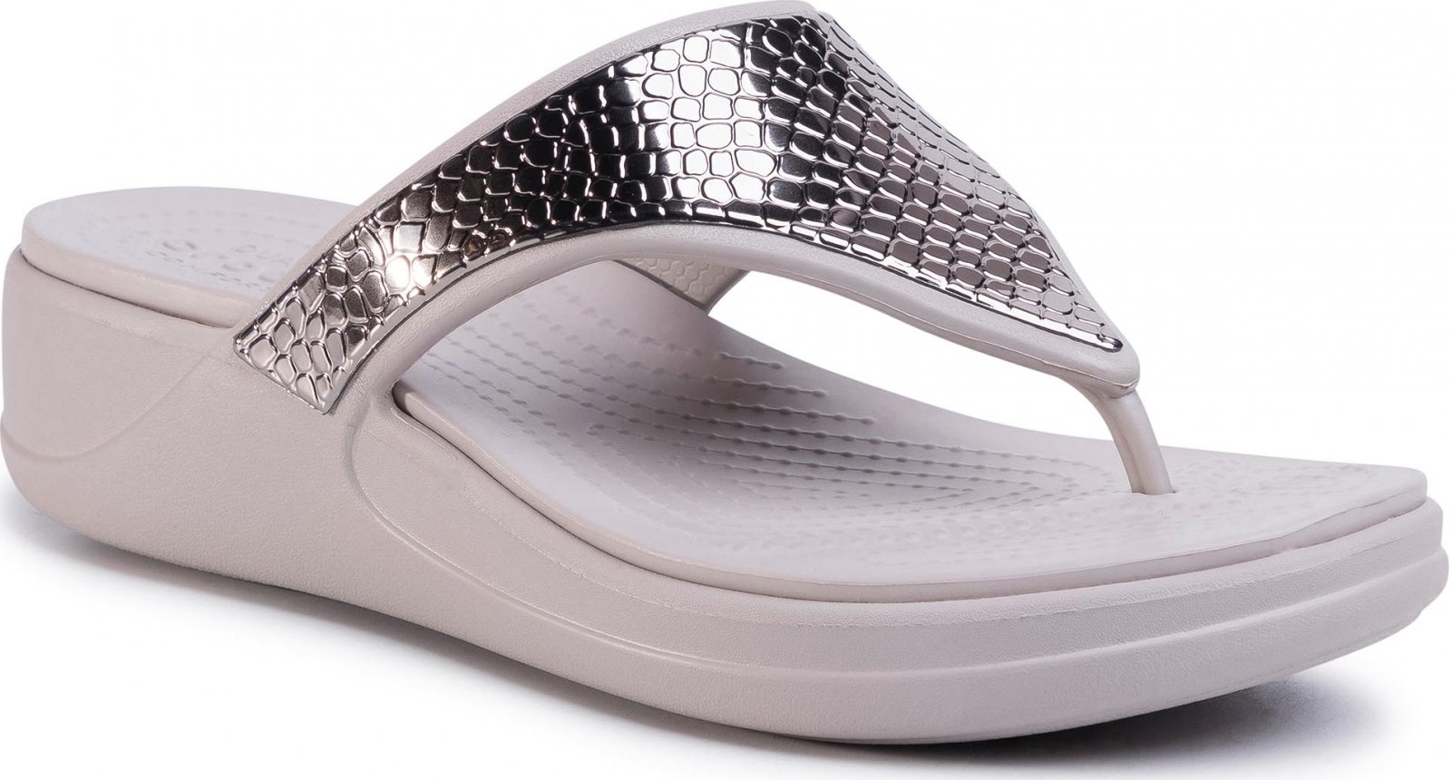 Crocs Monterey Metllc Wdg Fp W 206303 Silver/Platinum 41 - Zbozi.cz