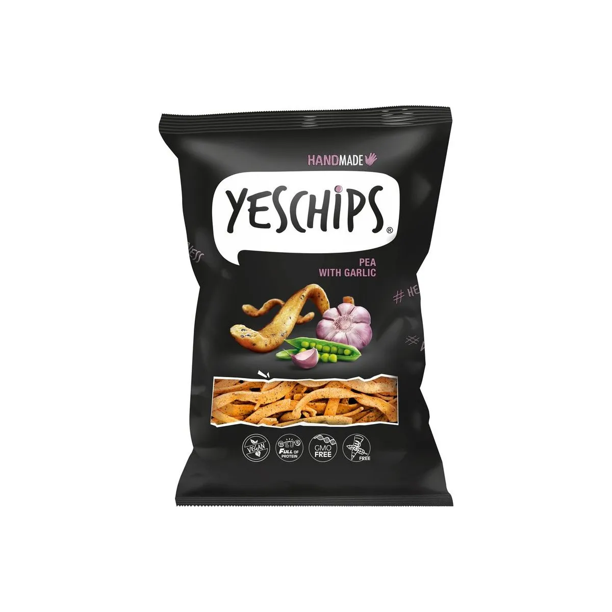 Foto Chips Ekolusk Yes Chips 80 g hrachové s česnekem - Zbozi.cz