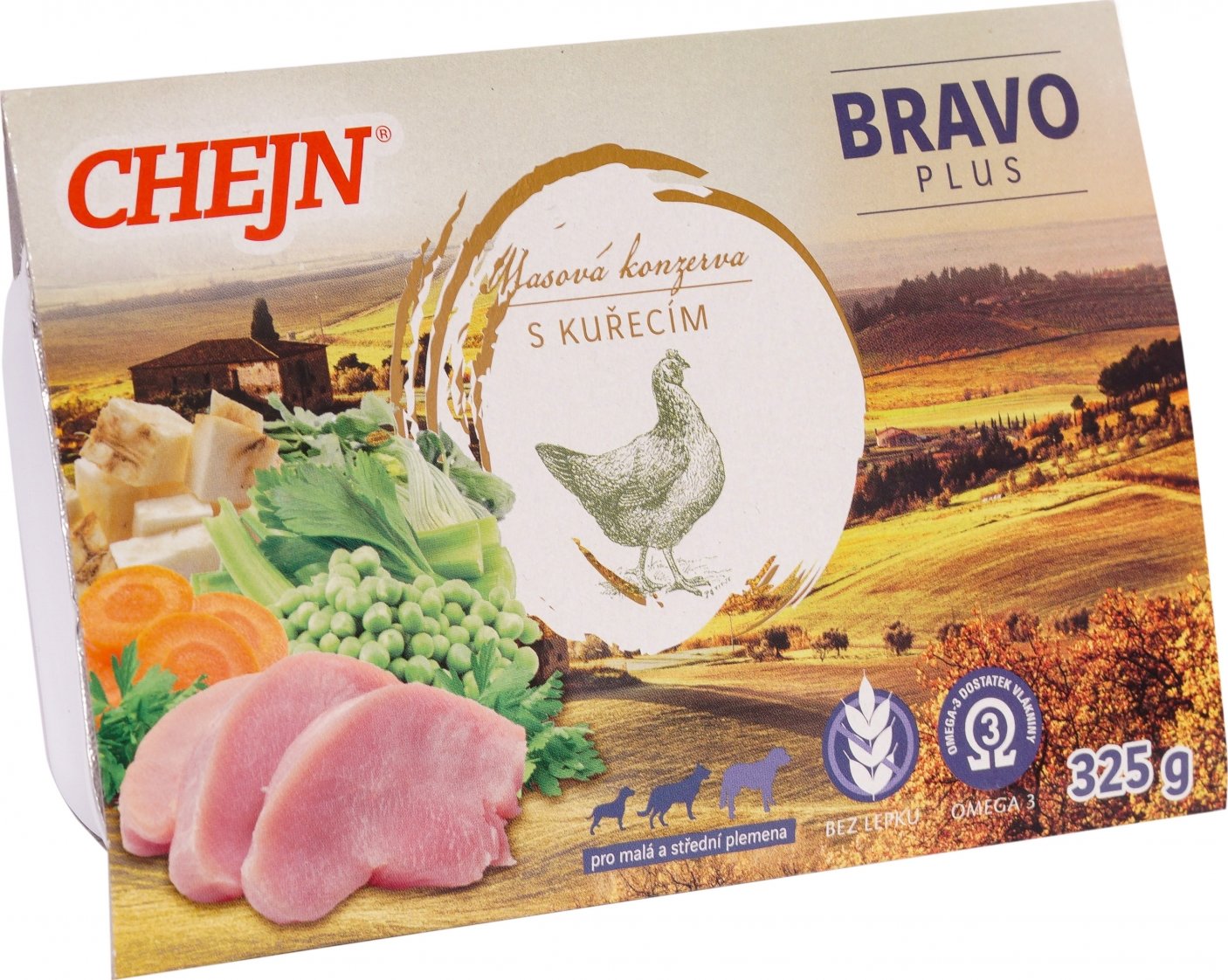 Chejn Bravo Plus Vanička s kuřecím pro psy 325 g od 34 Kč - Zbozi.cz