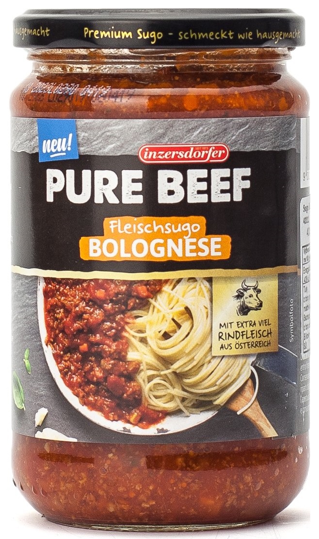 Inzersdorfer Pure Beef Sugo Bolognese 400 g od 149 Kč - Zbozi.cz