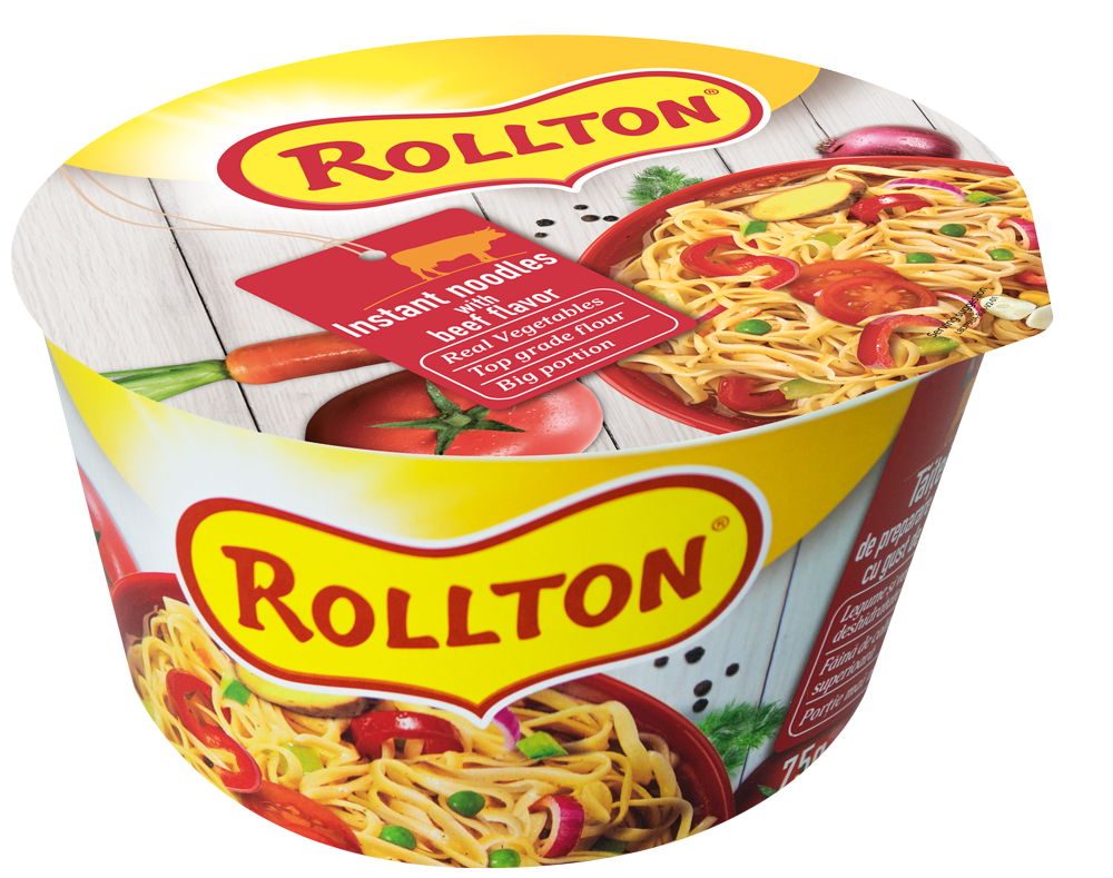 Rollton Instantní vaječné nudle 75 g hovězí - Zbozi.cz