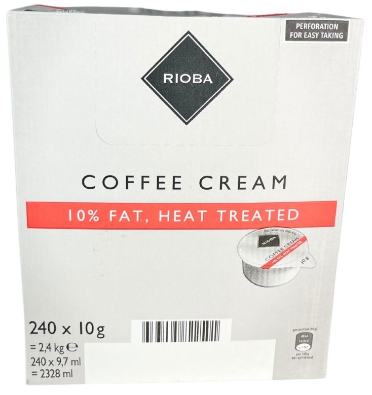 Rioba Coffee Cream smetana do kávy 10 % 240x 10 g od 1,40 Kč - Zbozi.cz