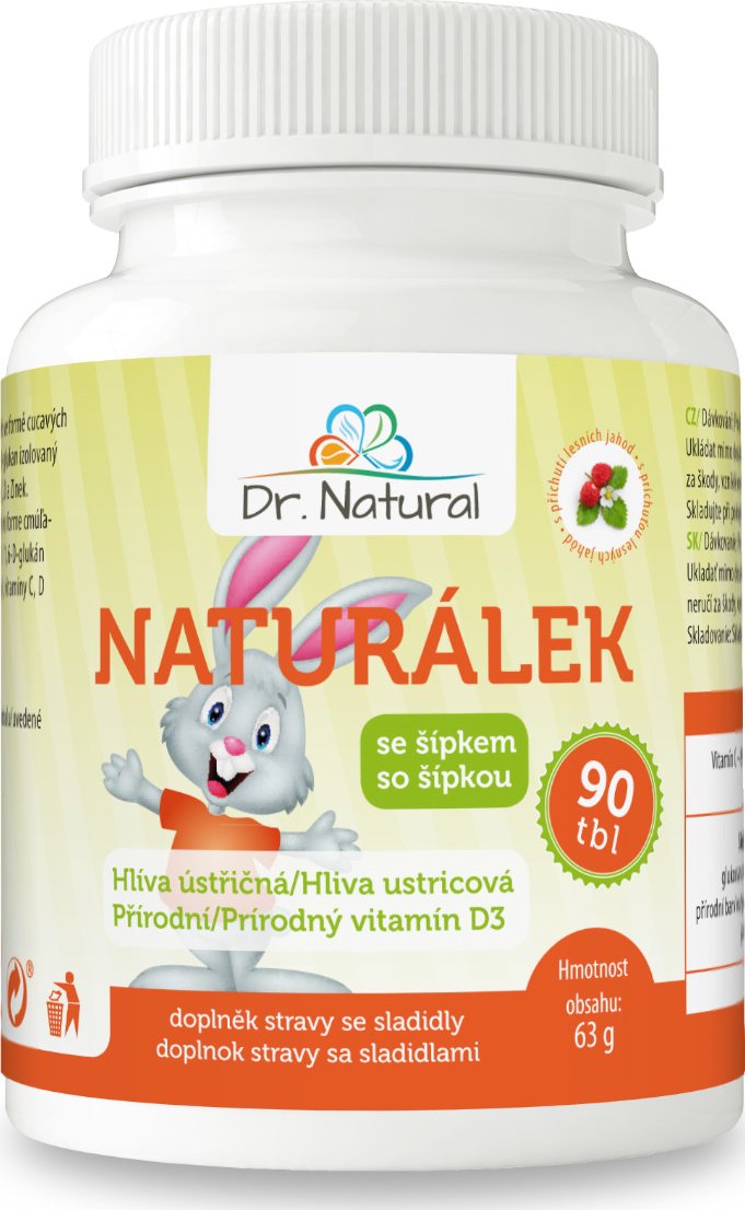 Dr.Natural Naturálek Hlíva ústřičná s vitamínem D pro děti 90 tob. od 179 Kč - Zbozi.cz