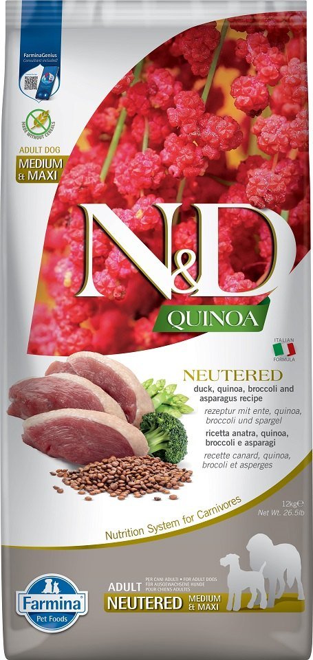 N&D Quinoa Dog Adult Medium/Maxi Neutered Duck 12 kg od 1 681 Kč - Zbozi.cz