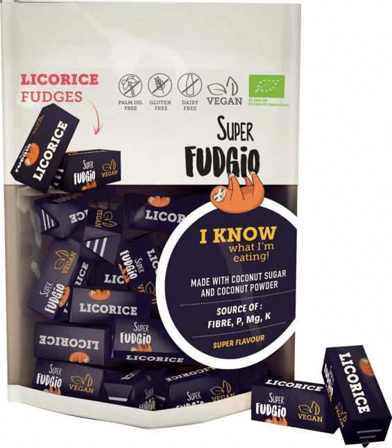 Super Fudgio Veganské karamely lékořice Bio 150 g - Zbozi.cz
