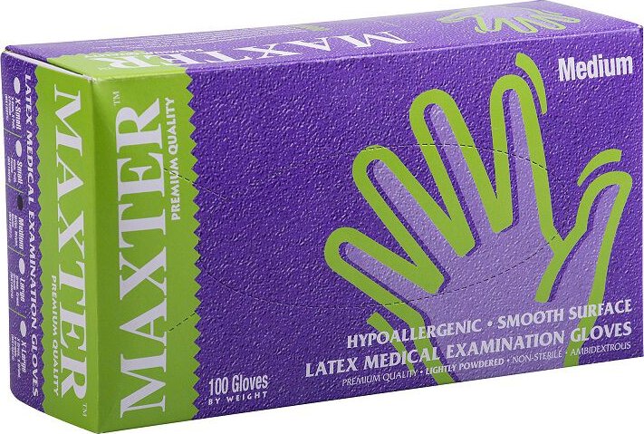 MAXTER GLOVE MANUFACTURING Latexové rukavice pudrované 100 ks od 103 Kč ...