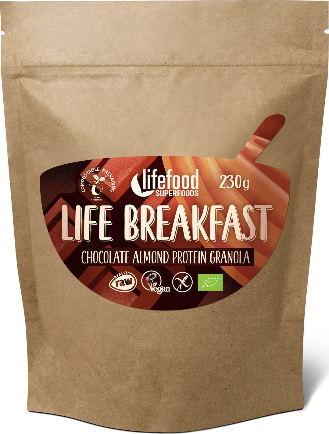 Lifefood Life Breakfast BIO Raw čokoládové s mandlemi 230 g - Zbozi.cz