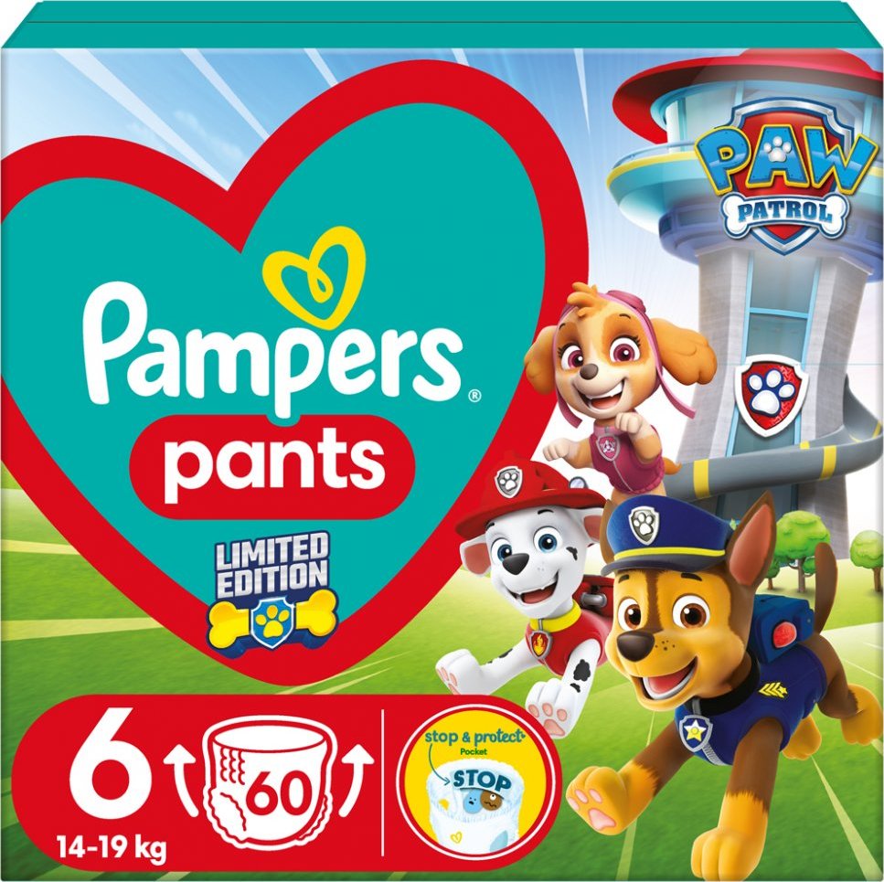 Pampers Pants Active Baby Paw Patrol 6 14-19 kg 60 ks od 499 Kč - Zbozi.cz