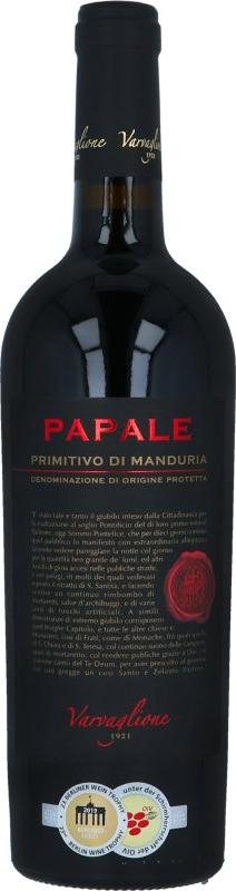 Varvaglione Papale Primitivo Di Manduria DOP 2020 0,75 l od 278 Kč ...
