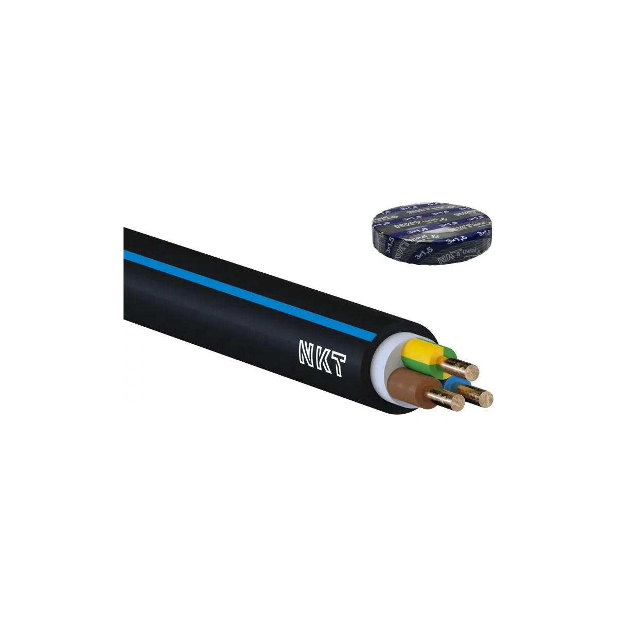 Foto Elektrický kabel NKT Instal Plus CYKY 450/750 VPN-KV-061-00 černý ...