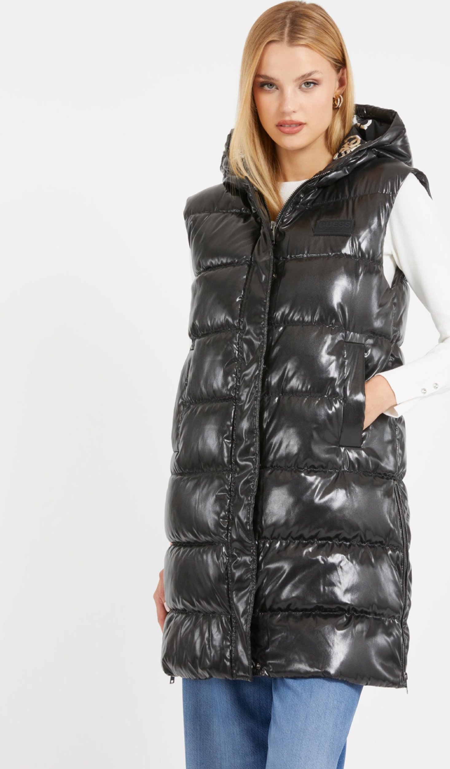 Guess Mirror Coating Effect Long Vest černá - Zbozi.cz