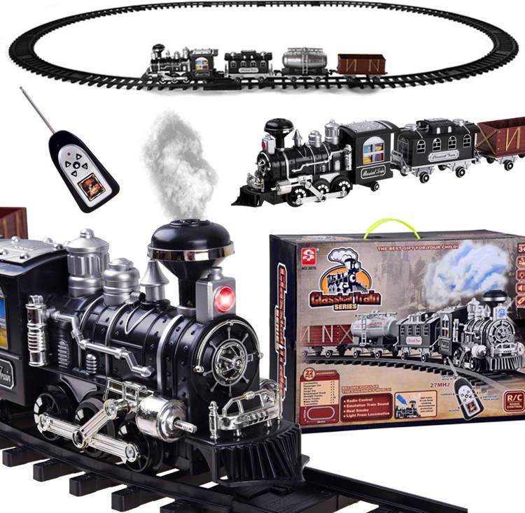 Foto Vláček a vláčkodráha Classical Train Series kouřící lokomotiva s ...