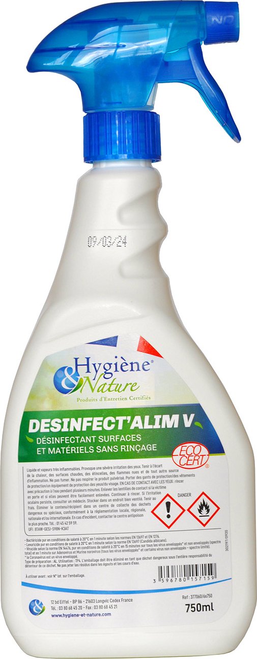 Hygiène and Nature Desinfect' Alim V 750 ml od 430 Kč - Zbozi.cz