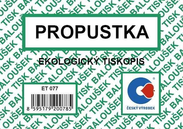 Baloušek Tisk ET077 propustka A7 50 listů od 8 Kč - Zbozi.cz