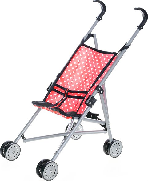 Golfový kočárek pro panenky 67 x 23 x 46 cm červený/černý/bílé puntíky ...