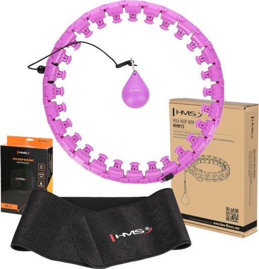 HMS Plus Size HHW12 sada masážní hula hoop fialový + závaží ...