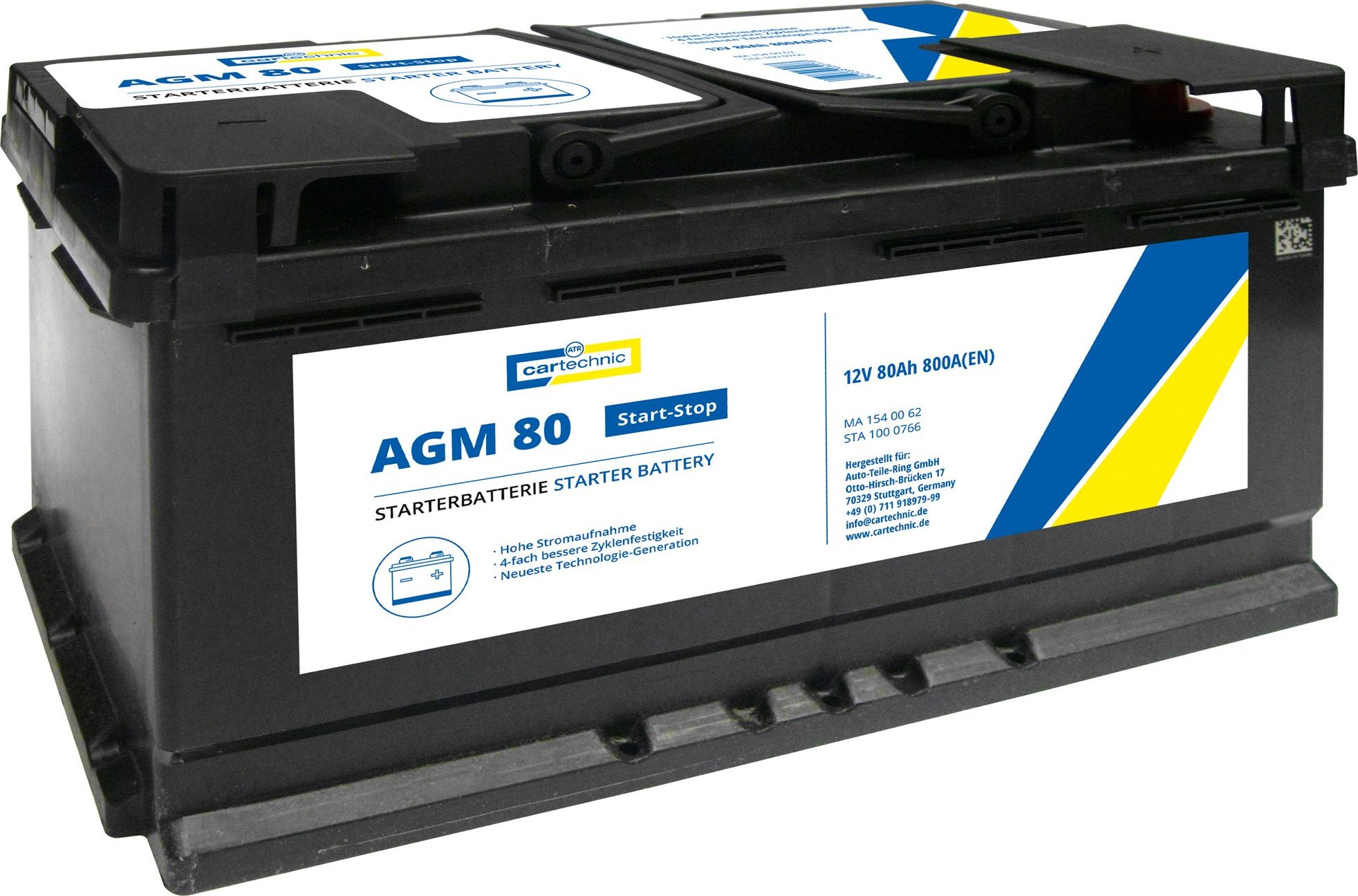 Cartechnic AGM 80 Start-Stop 12V 80Ah 800A - Zbozi.cz