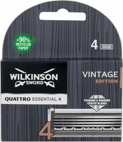 Wilkinson Sword Quattro Essential 4 Vintage Edition náhradní břity 4 ks ...