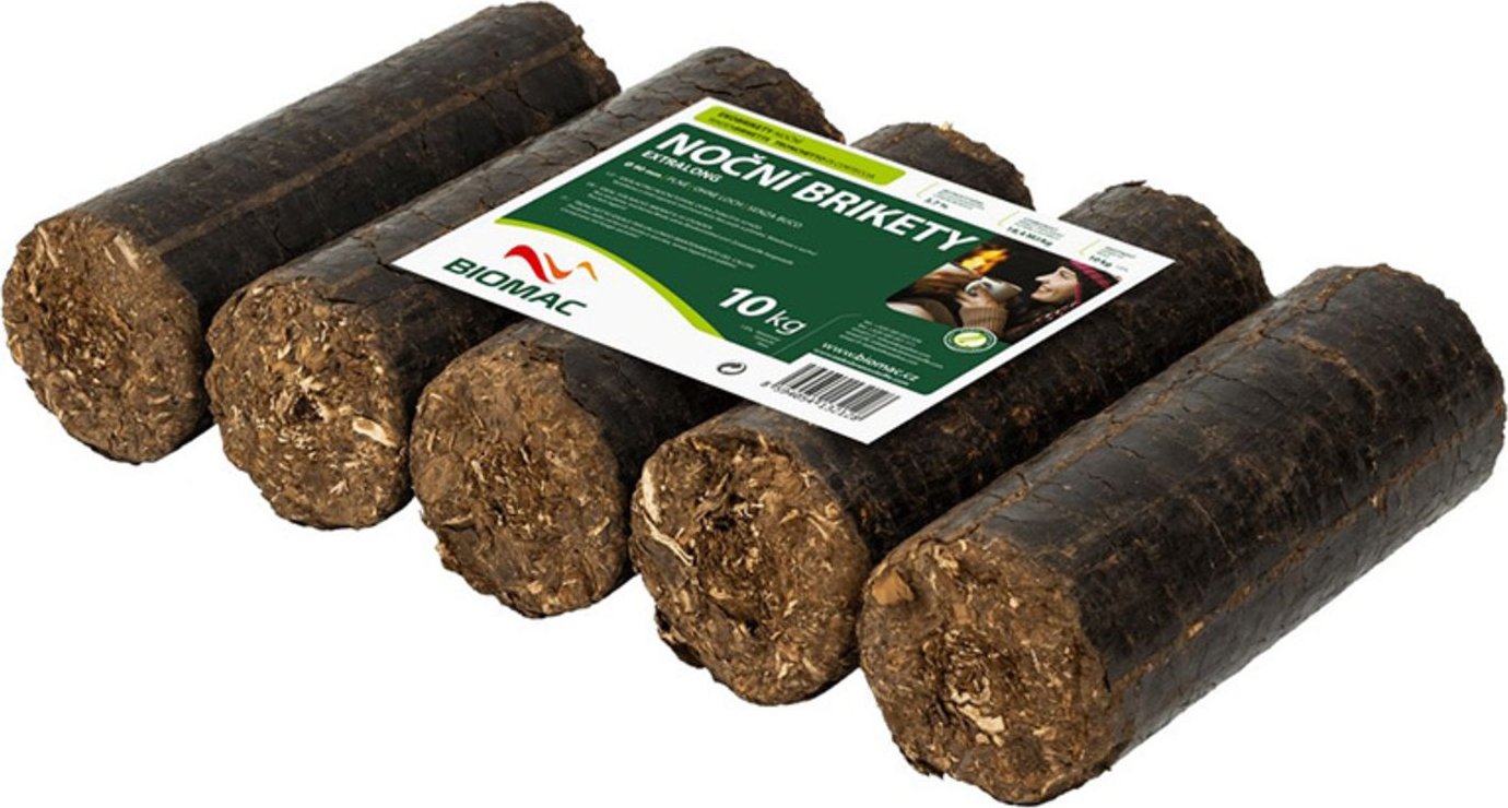 BIOMAC Brikety kůrové válec extralong noční 10 kg od 119 Kč - Zbozi.cz