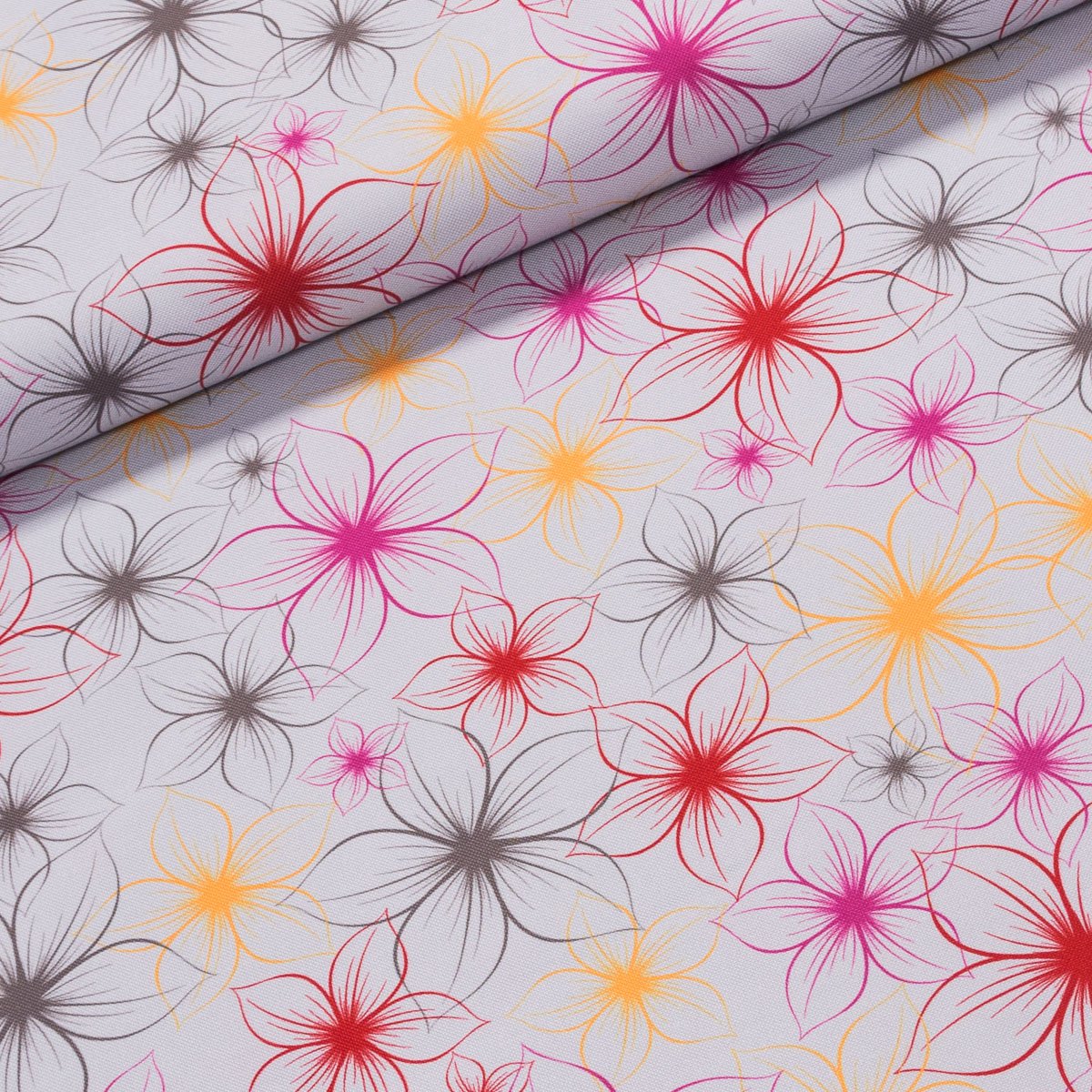 Orbytex Slunečníkovina/kočárkovina Oxford 013-1 květy na světle šedé 1 ...