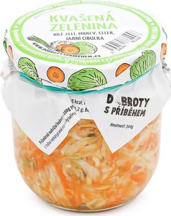 DOBROTY S PŘÍBĚHEM Kvašená zelenina 340 g bílé zelí/mrkev/celer/jarní ...