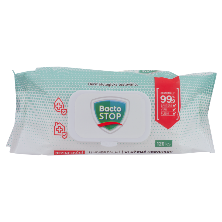 BactoSTOP Univerzální dezinfekční vlhčené ubrousky 120 ks od 77 Kč ...