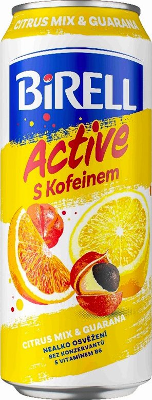 Birell Active s kofeinem Citrus Mix and Guarana 0,5 l plech od 25 Kč ...