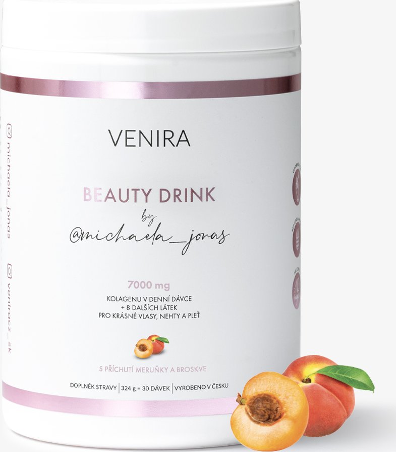 VENIRA Beauty drink 700 mg meruňka a broskev 324 g od 722 Kč - Zbozi.cz