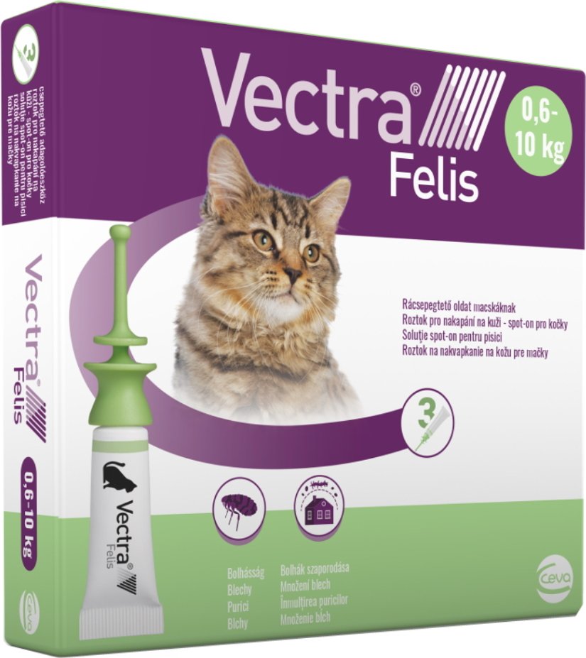 Ceva Animal Health Slovakia Vectra 3D Felis Spot-on 0,6-10 kg 3x 0,9 ml ...