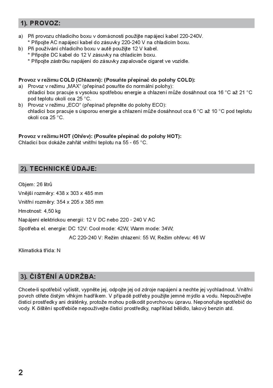 Návod k obsluze Guzzanti GZ 26B 26 l - Zbozi.cz