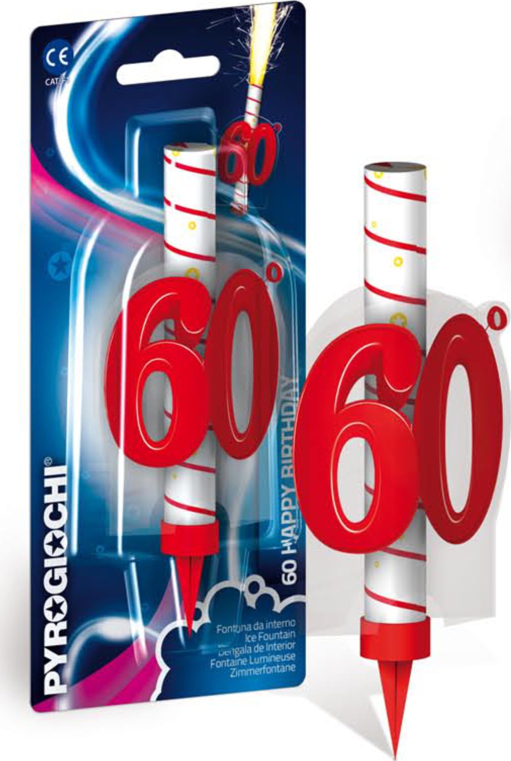 Pyrogiochi Dortová fontána číslo 60 červená - Zbozi.cz