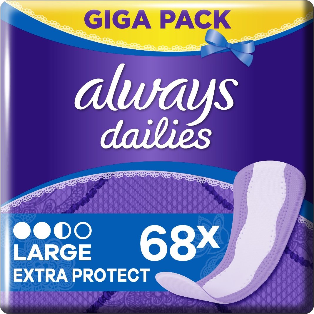 Always Dailies Large Extra Protect intimky 68 ks - Zbozi.cz