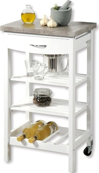 Kesper Pojízdný kuchyňský regál 47 x 85 x 37 cm bílý - Zbozi.cz