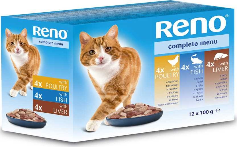 Reno Cat Poultry/Fish/Livre 12x 100 g od 82 Kč - Zbozi.cz
