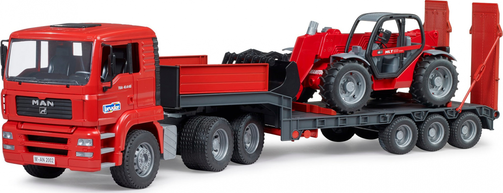 Bruder 02774 nákladní auto MAN TGA s návěsem a nakladačem Manitou MLT ...