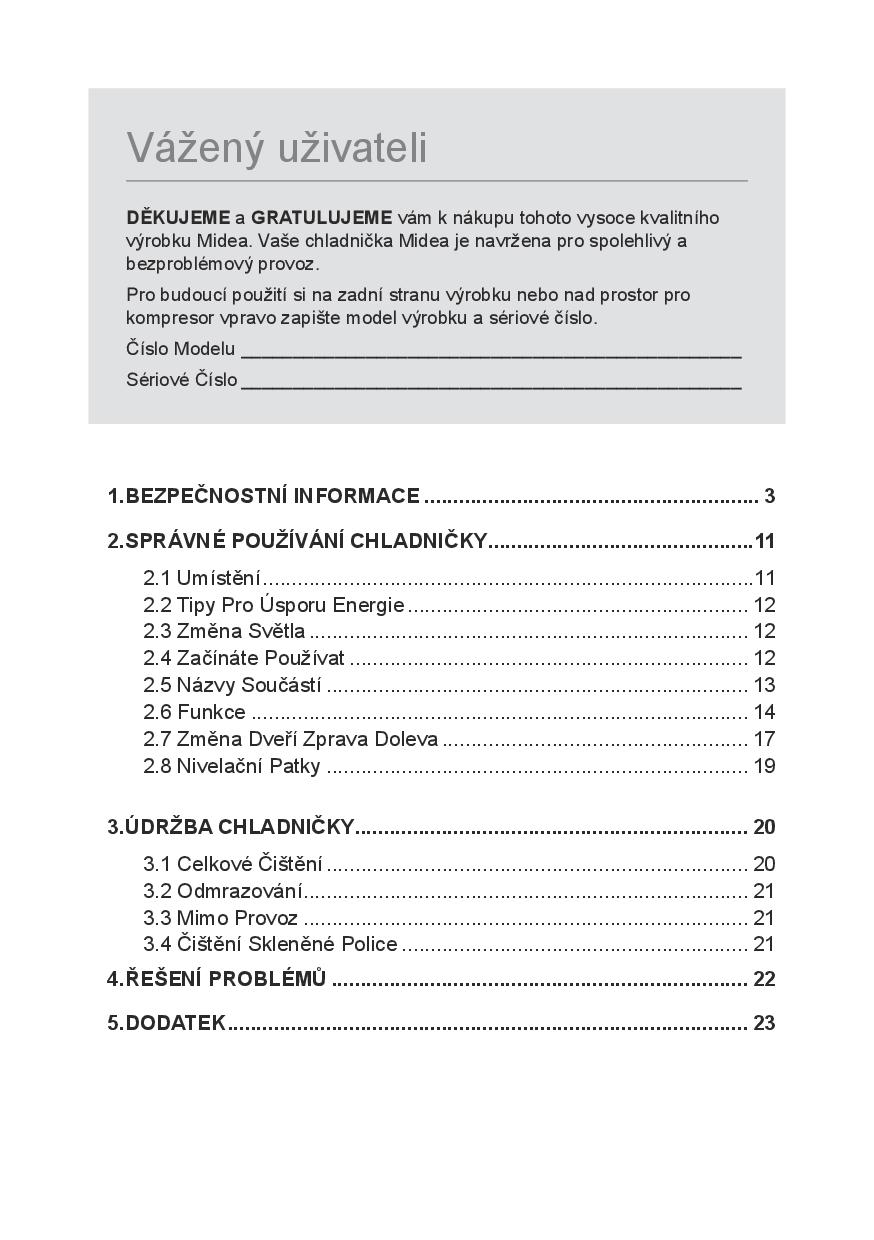 Návod k použití Midea MDRB521MGA28O - Zbozi.cz