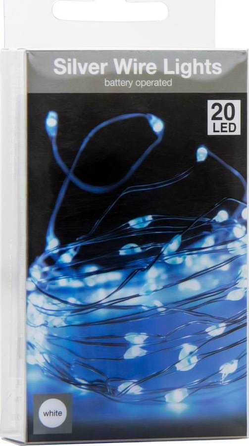 Silver Wire Lights dekorativní osvětlení na baterie 105 cm 20 LED ...