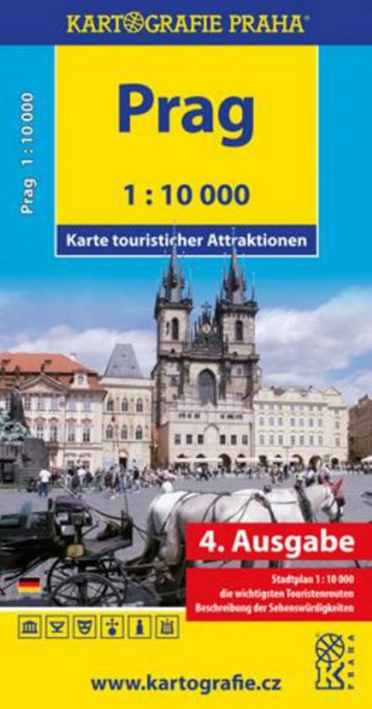 Prag: Karte Touristischer Attraktionen 1:10 000 - Kartografie PRAHA [DE ...