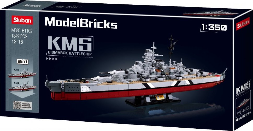 Recenze Sluban Model Bricks M38-B1102 bitevní loď Bismarck - Zbozi.cz