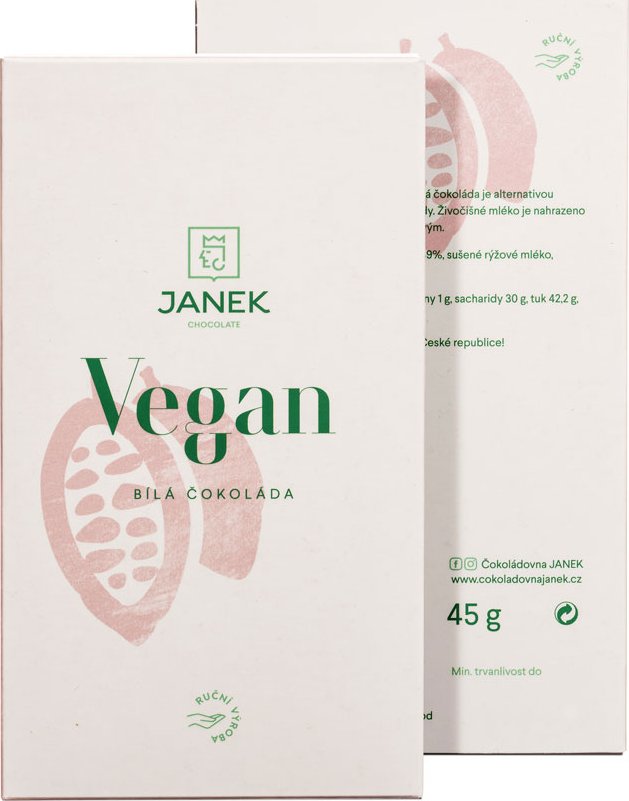 Čokoládovna Janek Bean to bar bílá vegan 45 g - Zbozi.cz