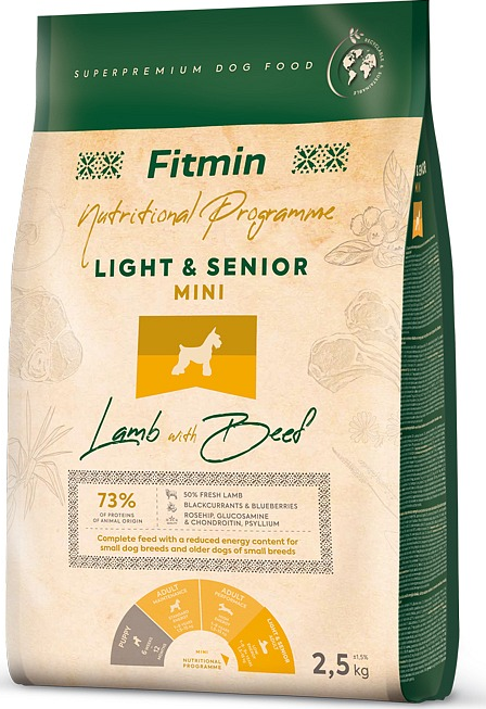 Fitmin Nutritional Programme Dog Mini Light/Senior Lamb/Beef 2,5 kg od ...